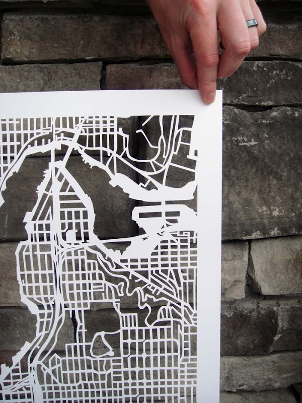 Extremely Detailed Paper Cut-Out Maps by Karen M. O’Leary | Amusing Planet